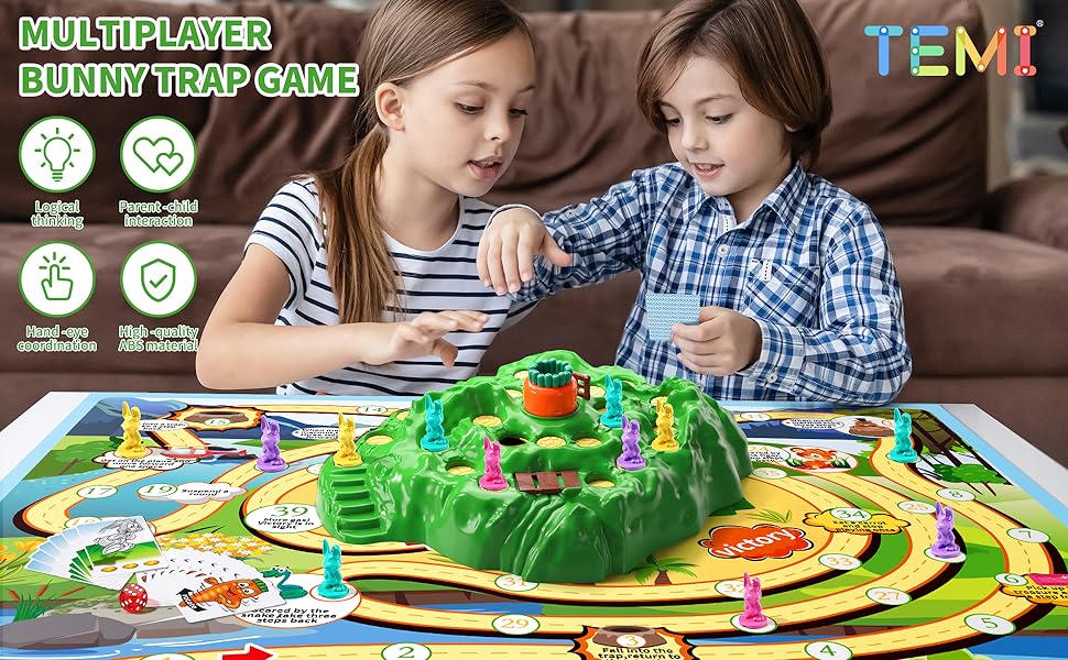 🔥Ship 24H🔥 Rabbit Trap Board Game Bunny Trap Game For Kids Fun Family ...