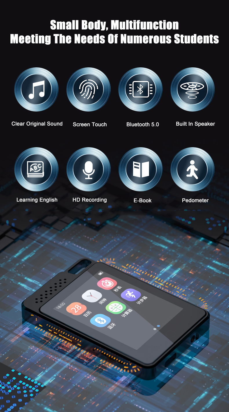 FAAEAL RUIZU C1 MP3 Player 32G/64G Bluetooth5.0 Support SD Card Music ...