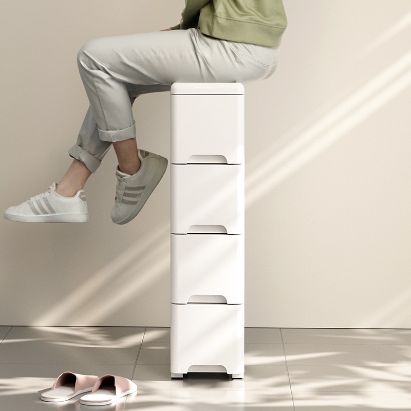 IKEA Slim Plastic Storage Drawer Cabinet WIth Wheel Rak Tudung Bertutup ...