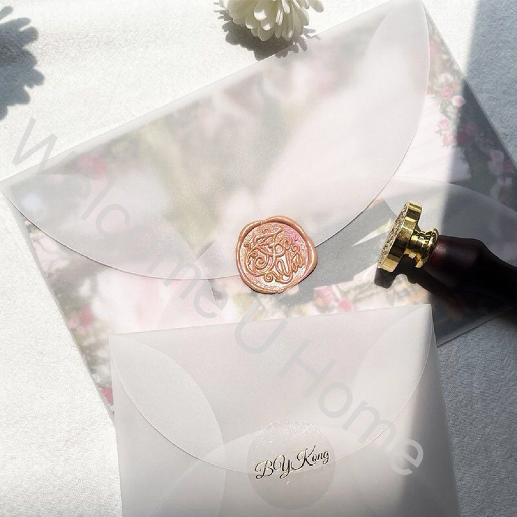🔥A5 6 7 Wedding Card Envelope Greeting Card Clear Envelope Vellum Paper ...