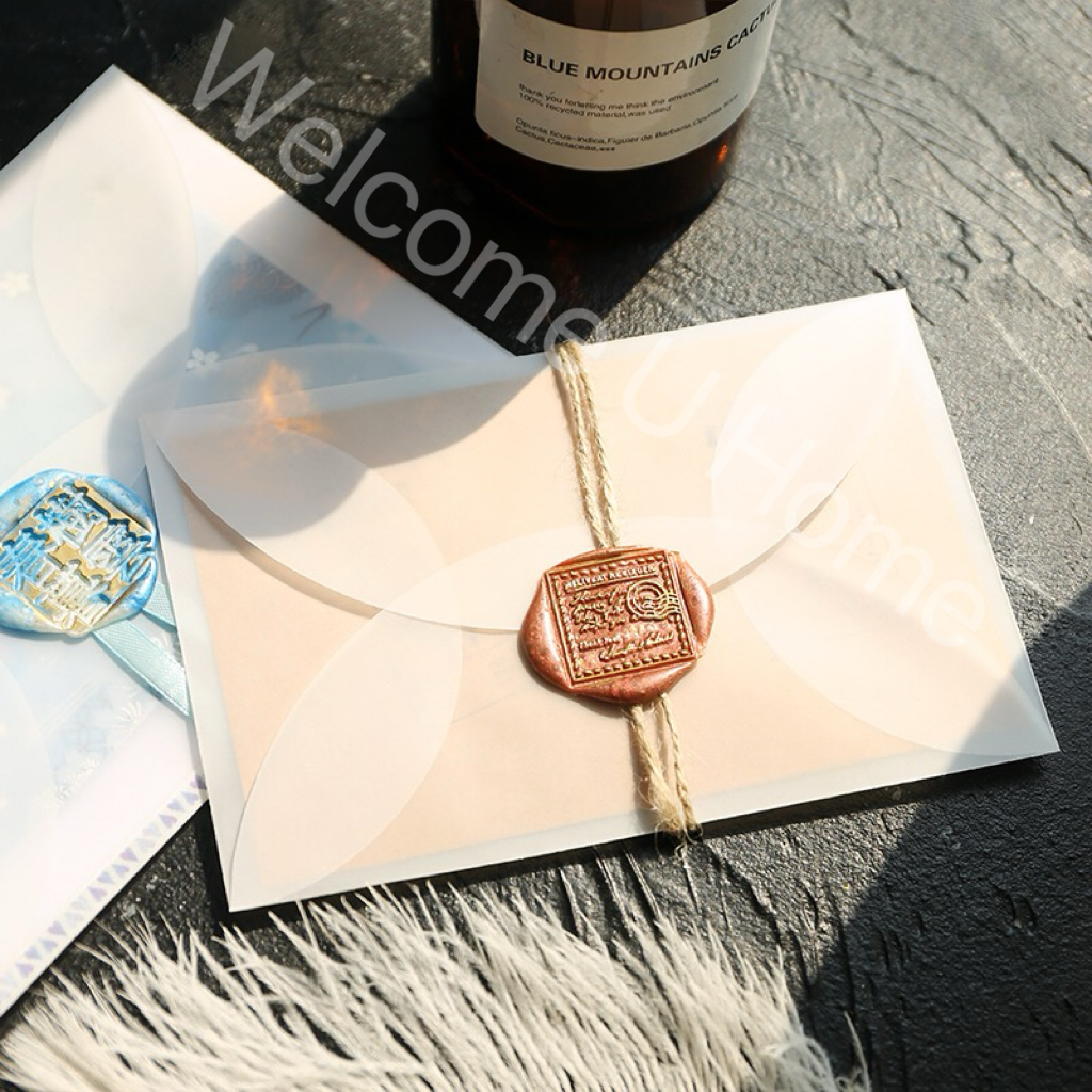 🔥A5 6 7 Wedding Card Envelope Greeting Card Clear Envelope Vellum Paper ...
