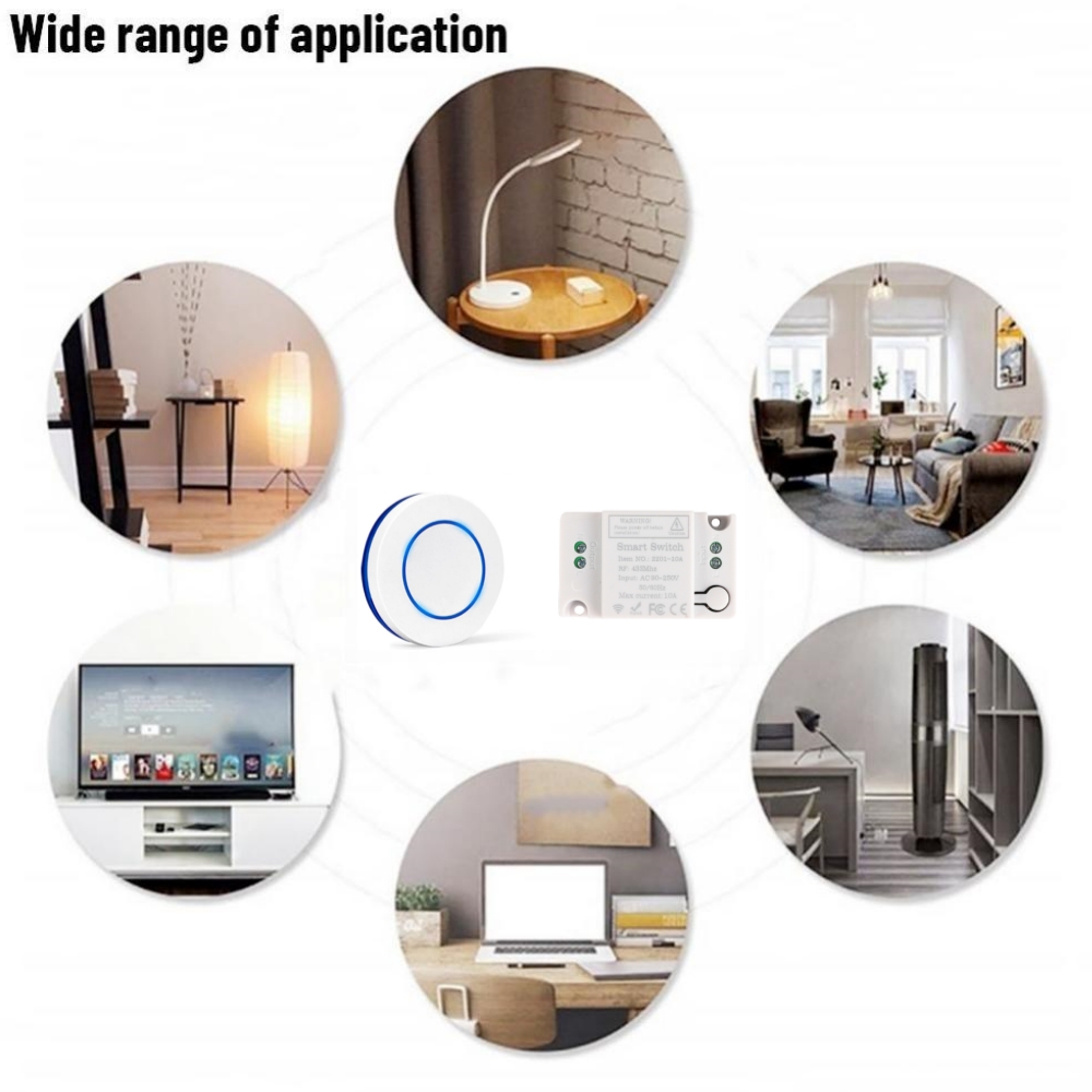 Wireless Remote Control Switch 433MHz Rf Push Button Switch 10A 220V ...