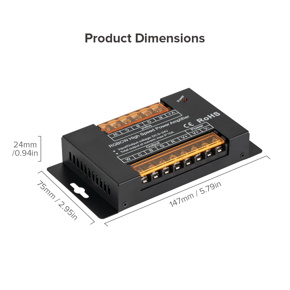 BTF-LIGHTING LED RGBCCT Signal Amplifier 5CH High speed power amplifier ...