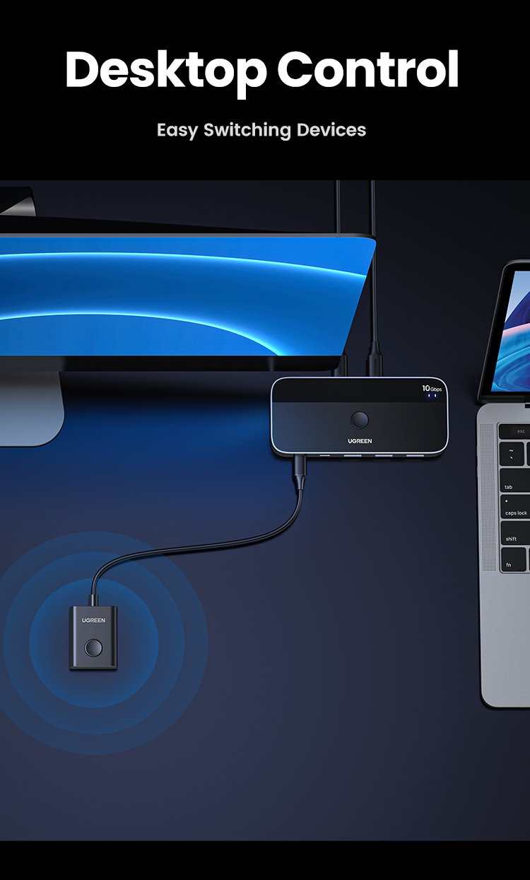 Ugreen 10gbps Usb C Kvm Switch Usb C 3 2 Switcher For Pc Keyboard Mouse Printer And Scanner 2