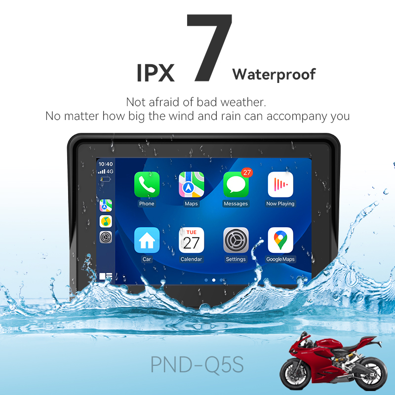 PND-Q5S motorcycle navigator 5 inches IPX7 waterproof play portable car wireless carplay ...