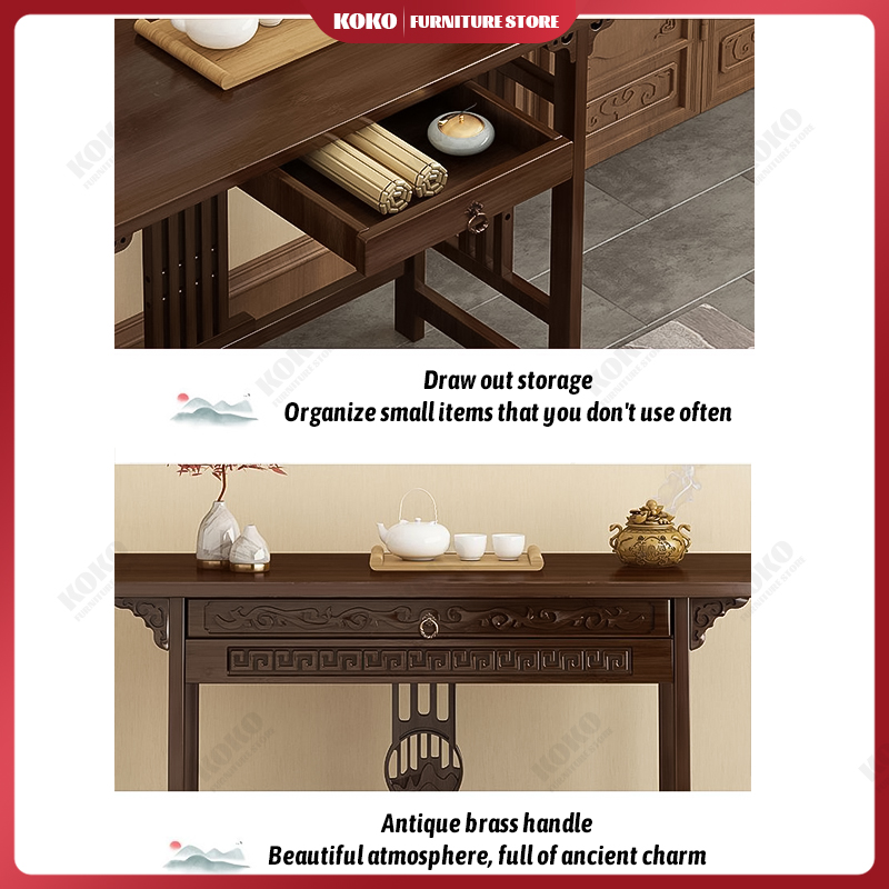 Entrance table solid wood Chinese-style table entry case Entrance table ...