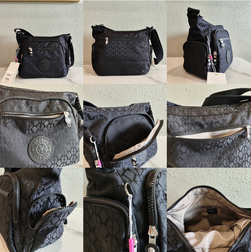 Kipling New Style Black Dark Pattern Series Messenger Bag/Fashion Nylon ...