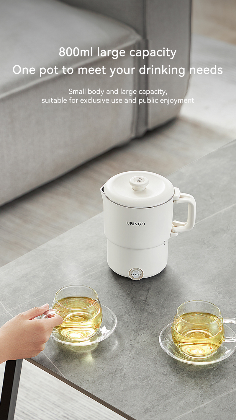 URINGO Foldable Electric Kettle Mini Size Portable To Travel Global Use Heat Preservation(800ml ...
