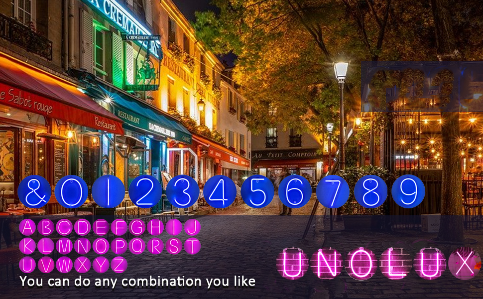 UNOLUX Blue Alphabet Light Letter Neon Signs USB or Battery Neon Light ...