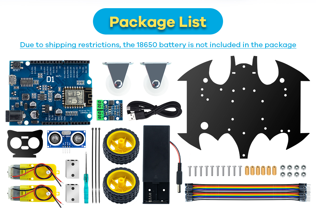 LAFVIN ESP8266 D1 2WD Smart Robot Car Chassis Kit for Arduino Programming Project DIY Electronic ...