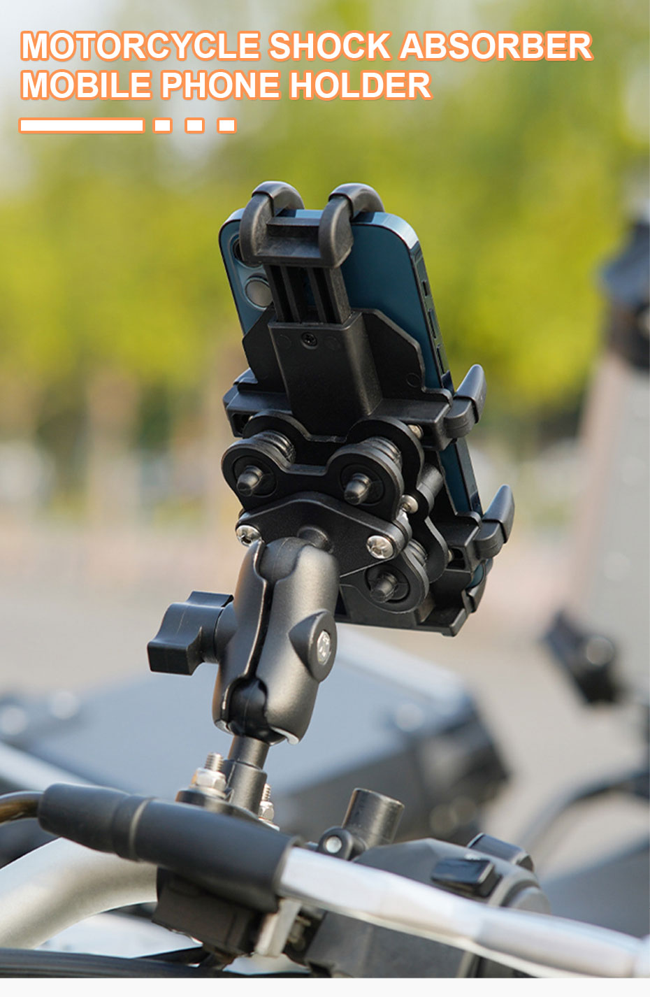 SEAMETAL Cell Phone Holder for Motorcycles Shock Absorber Super Strong ...