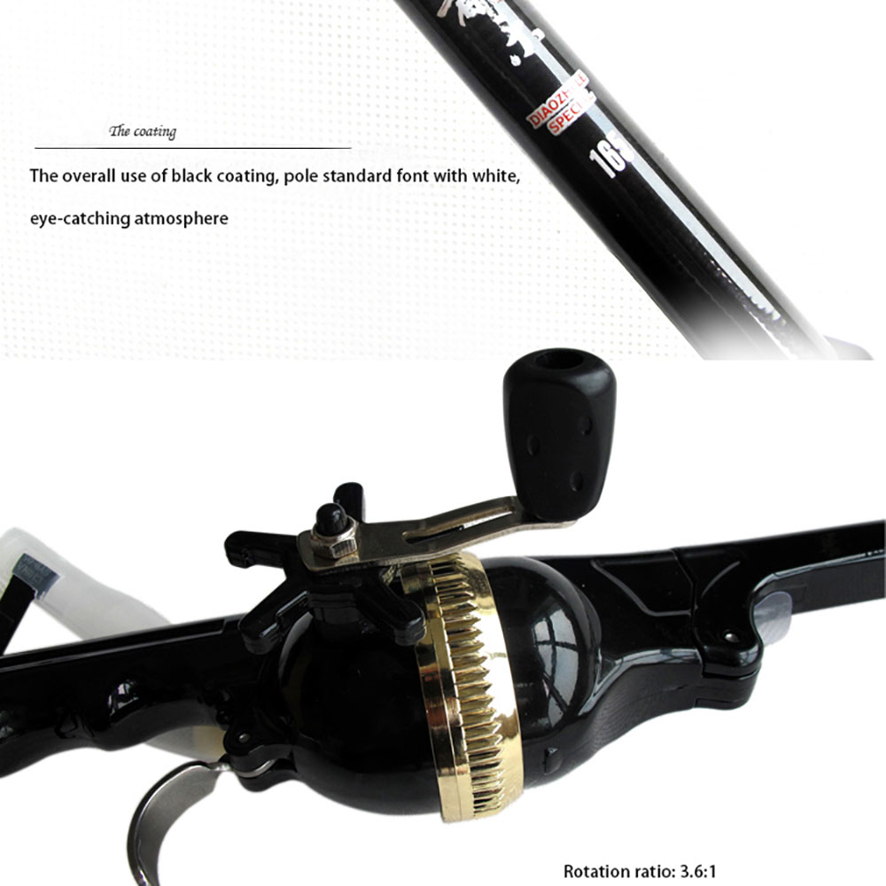 1.31M/1.58M Folding Fishing Rod and Reel With Line Fishing Set 3.6:1 ...