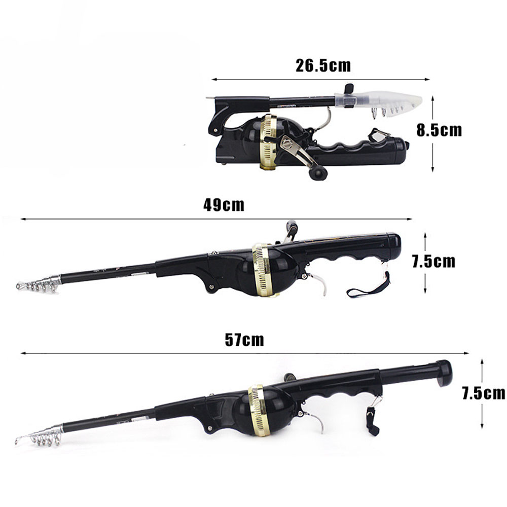 1.31M/1.58M Folding Fishing Rod and Reel With Line Fishing Set 3.6:1 ...