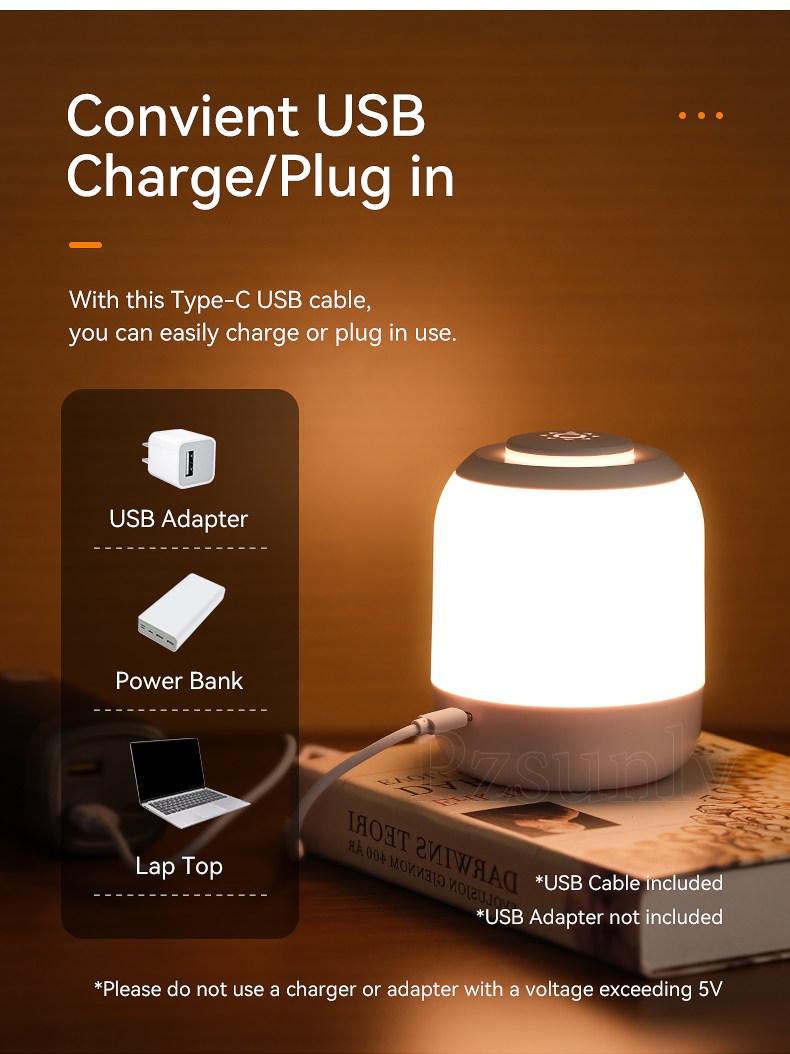 USB Touchable three-colour in one LED multi-function brightness ...