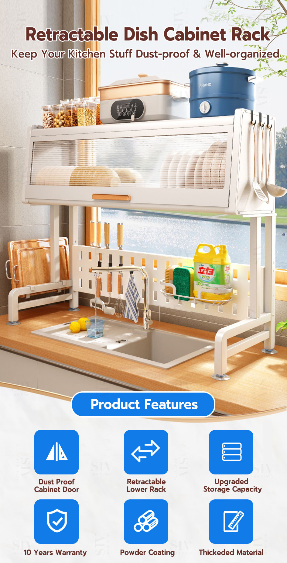 Uliance Rak Pinggan Sinki Dish Rack With Cover Dish Cabinet Dish ...