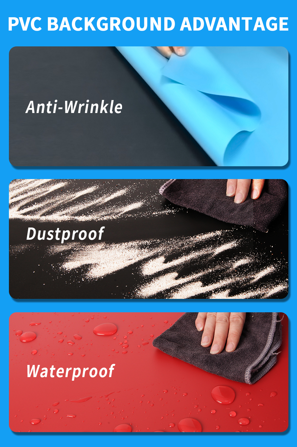 Selens PVC Background Matte Backdrop Paper for Photo Shoot Waterproof Durable Professional ...