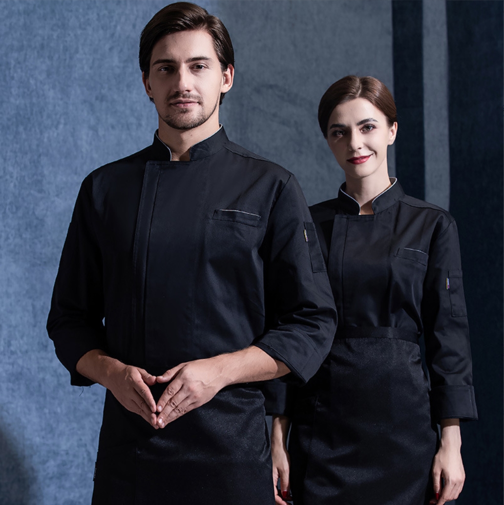 Ready Stock Hotel Chef Work Clothes Long sleeved unisex white ...