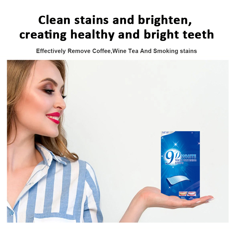 9D Whitening Gel Teeth Strips Remove Stain Oral Hygiene Care Dental ...