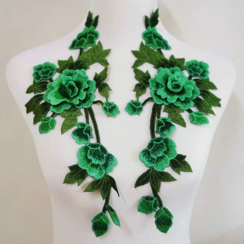 1 Pair Flower Embroidered Cloth Patch Repair For Women Cloth Decoration ...
