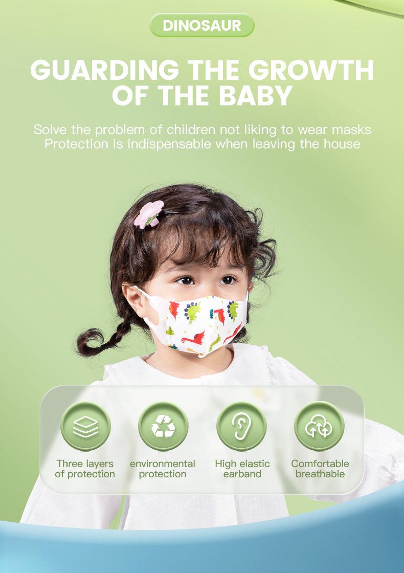 3D Kids Mask Face Mask For Kids 10/30/50Pcs Korean Style 3 Layers of ...