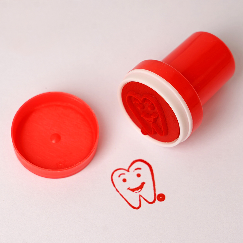 10Pcs Tooth Shape Stamps Cartoon Smiley Face Teeth Stamp Sticker Kids ...