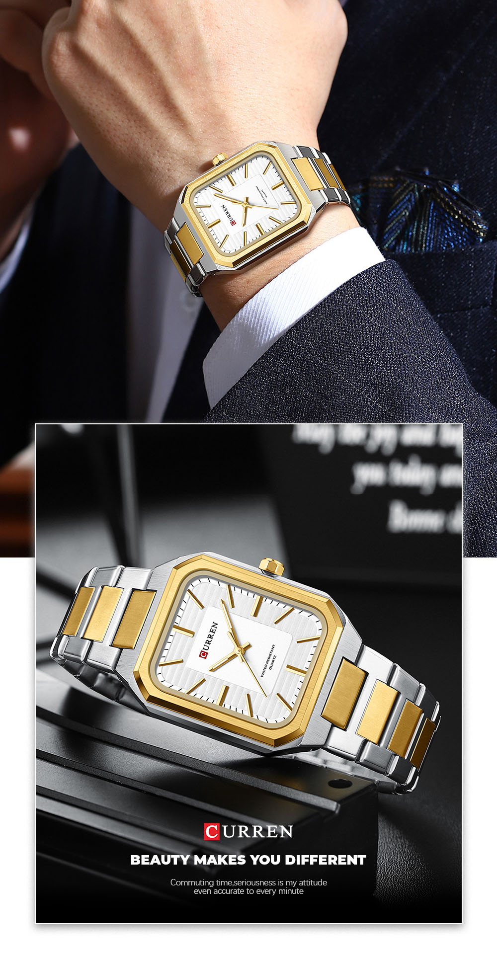 CURREN Top Luxury Watch Business Waterproof Male Clock Luminous ...