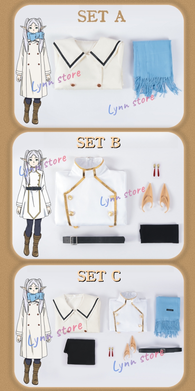 FRIEREN Cosplay Costume New Anime FRIEREN AT THE FUNERAL Dress+Cloak ...