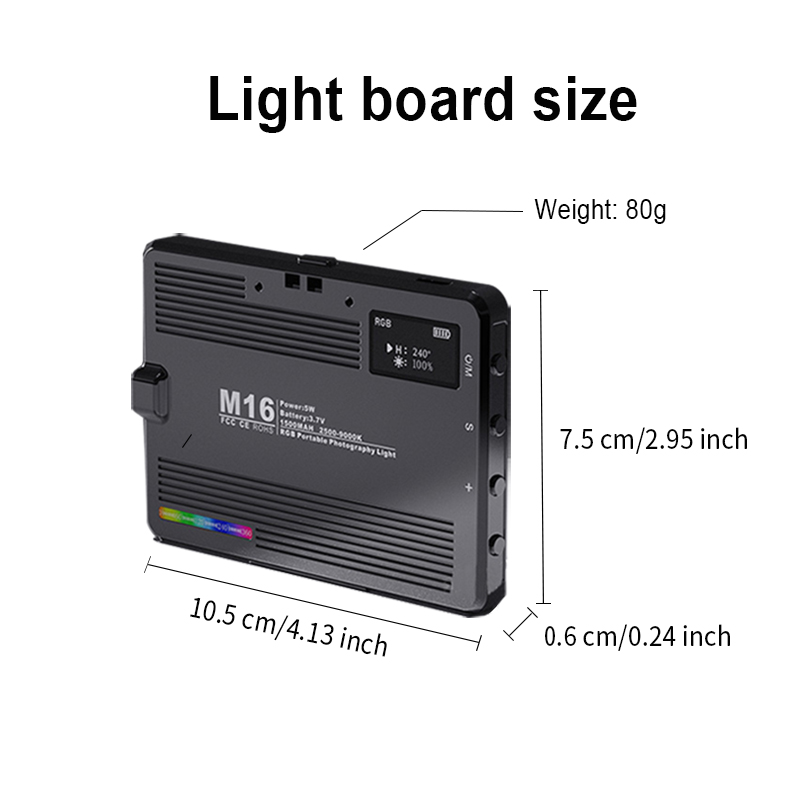 M15 M16 RGB Photography Fill Light Built-in Battery With phone clip ...
