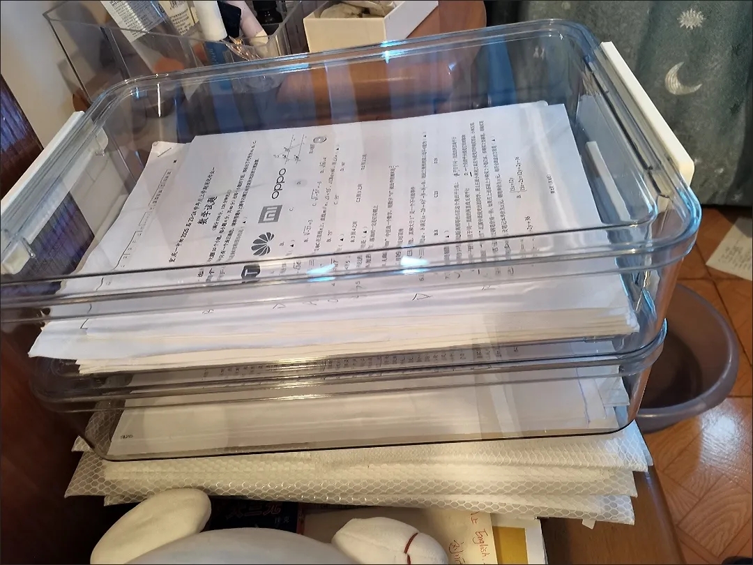 Desktop Test Paper Storage Box Tidy-up Box Transparent Plastic Account ...