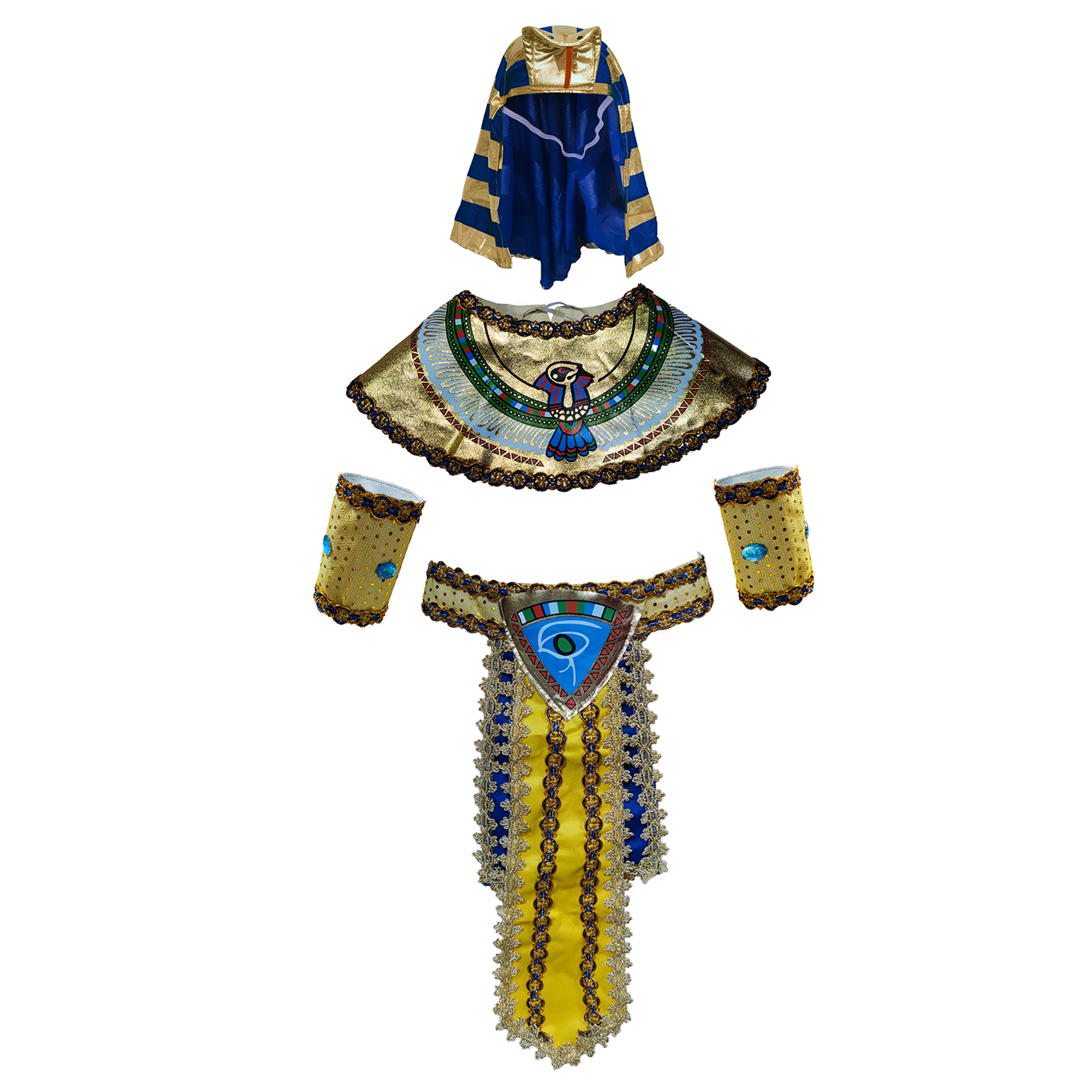 Carnival New Year Men Blue Egypt Costume Cosplay Egyptian Pharaoh ...