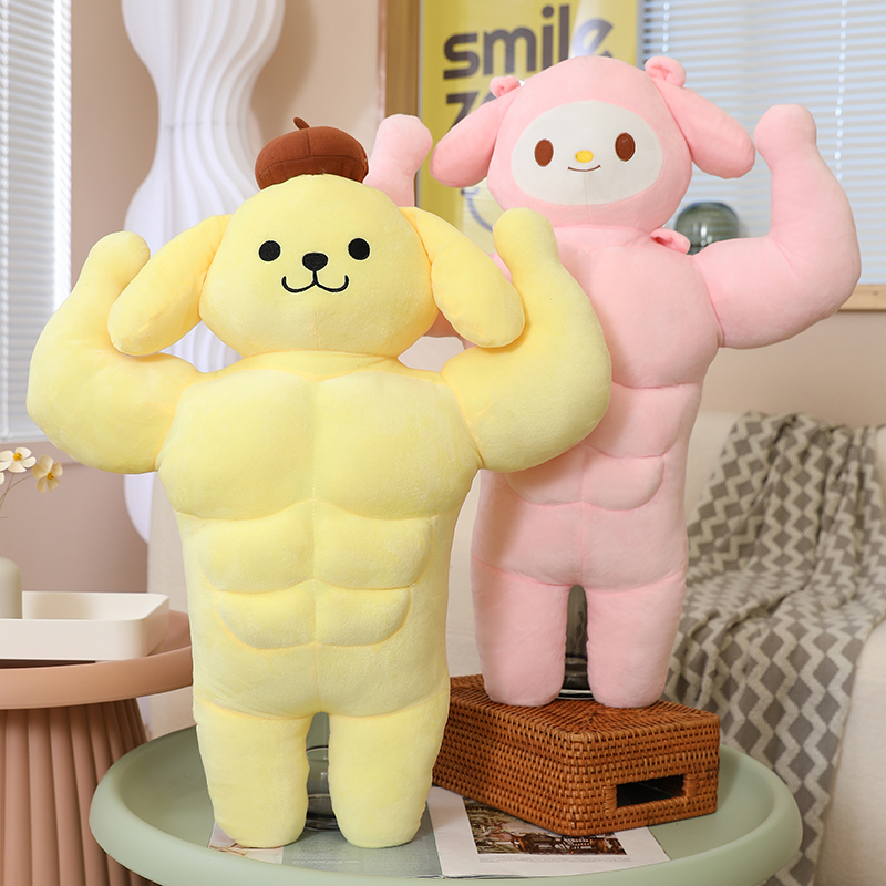 50/70/90cm Stuffed Toy Muscle Fitness Cinnamoroll Kuromi My Melody ...