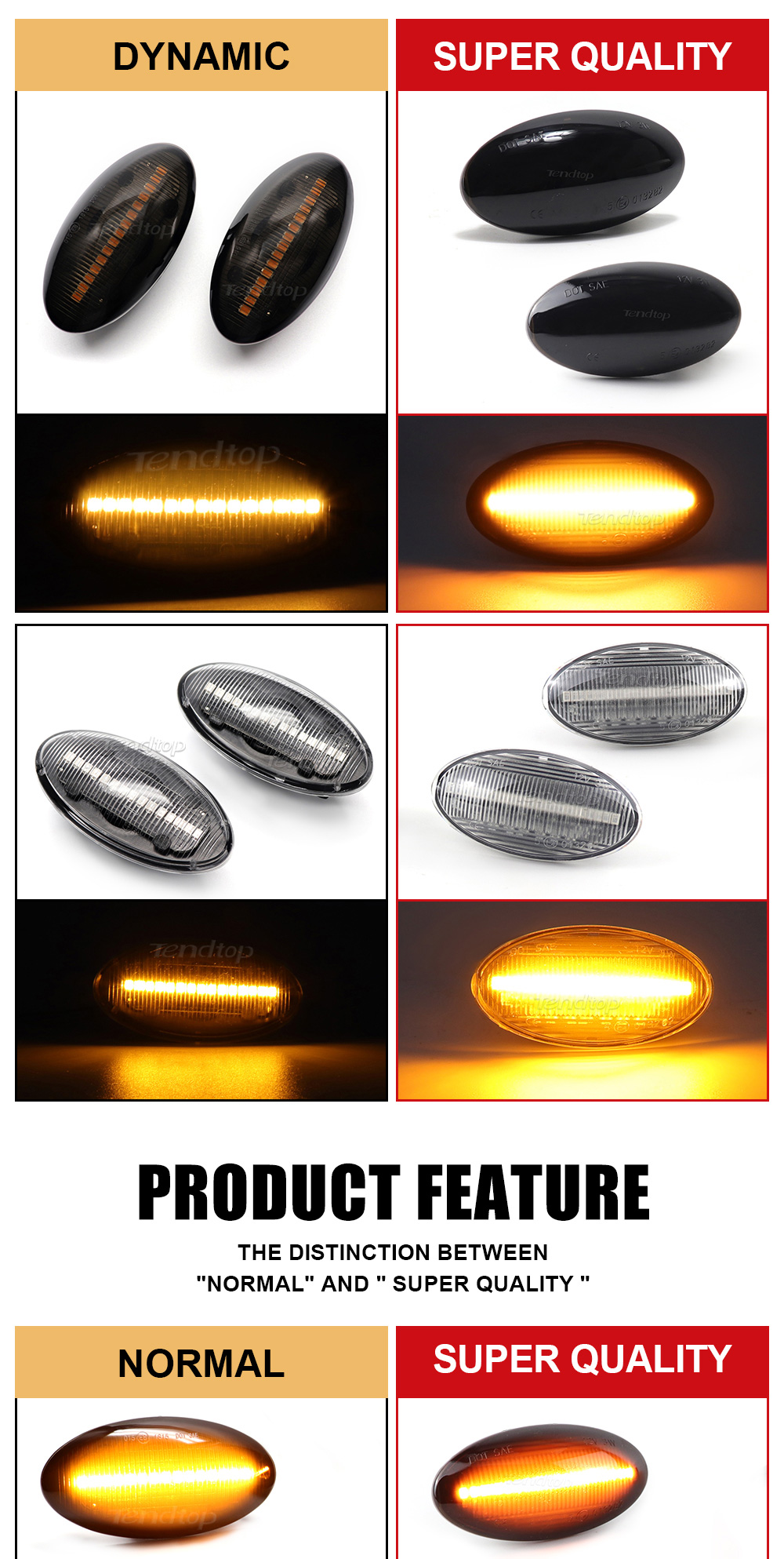 LED Dynamic Turn Signal Lights For Suzuki Swift Jimmy Vitara SX4 Alto ...