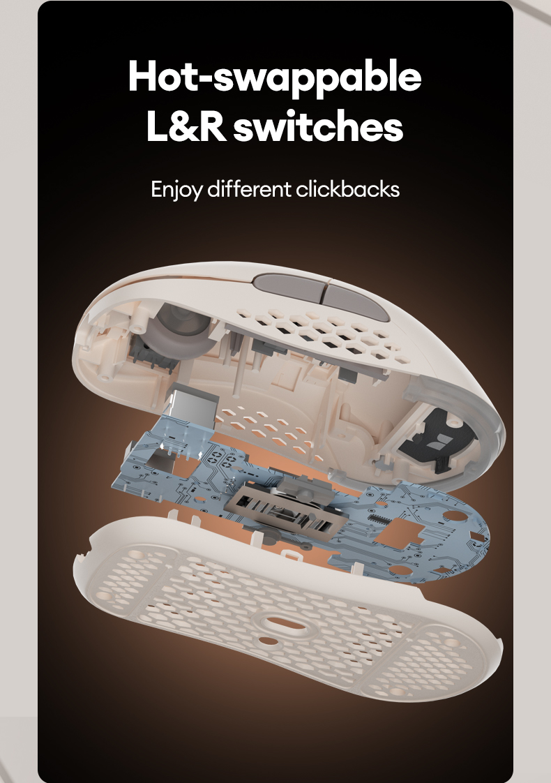 Monster KM4 Bluetooth Wired Mouse Low Latency RGB Light Effect Non Slip ...