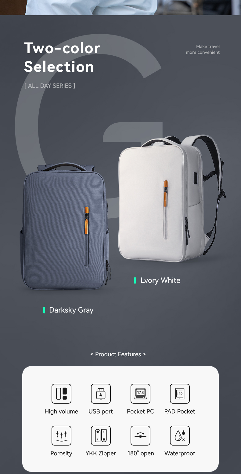 MARK RYDEN Leisure Backpack Minimalist Student Backpack Outdoor Travel ...