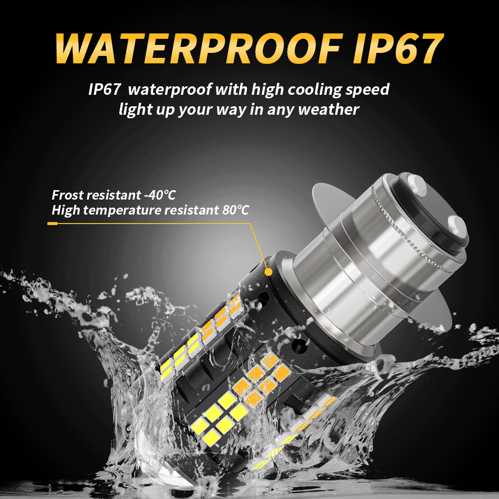 1PC Super Bright Canbus T19 P15D Motorcycle LED Headlight H4 H6 2016 BA20D Bulbs 6500K White ...