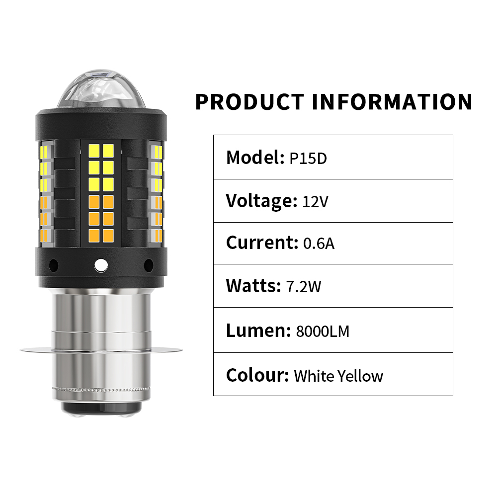 1PC Super Bright Canbus T19 P15D Motorcycle LED Headlight H4 H6 2016 ...
