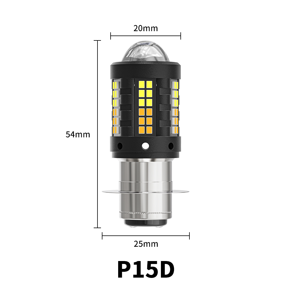 1PC Super Bright Canbus T19 P15D Motorcycle LED Headlight H4 H6 2016 BA20D Bulbs 6500K White ...