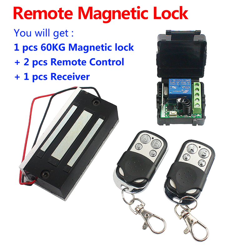 Wireless remote control magnetic lock 60KG remote control electric lock ...