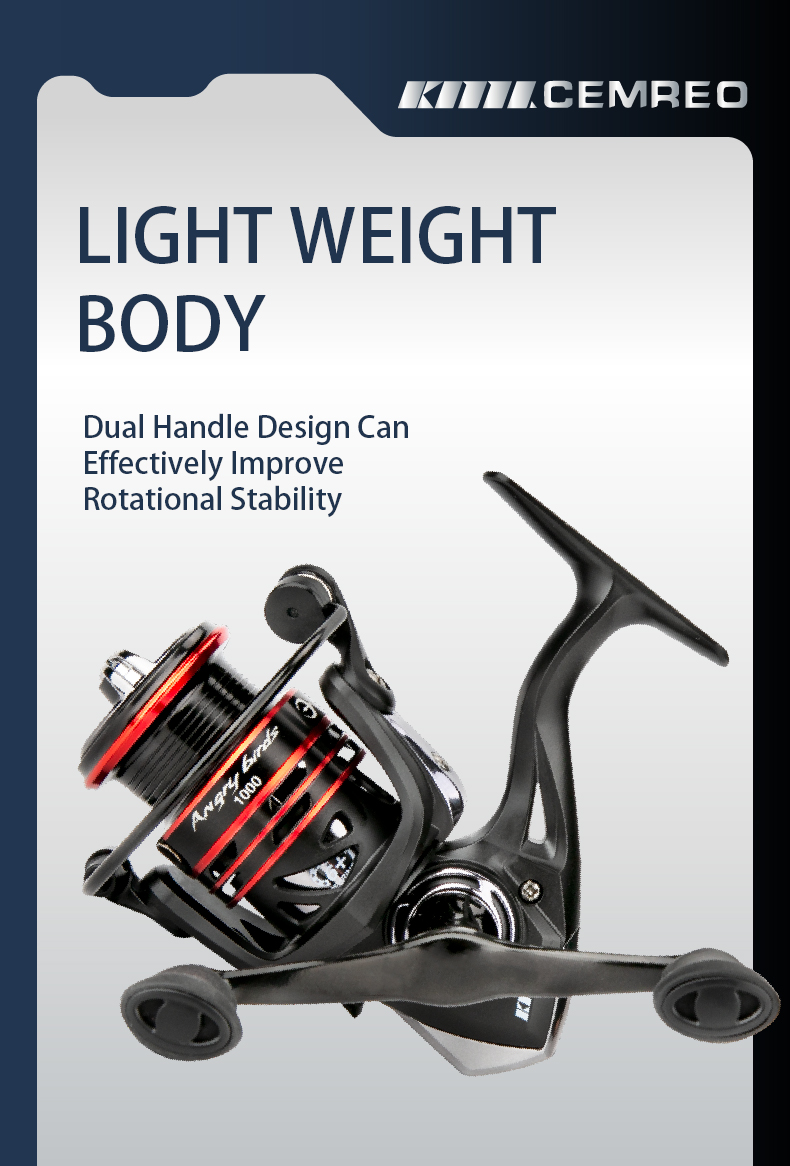 CEMREO New Design Dual Handles Shallow Spool Spinning Reel 1000 Series ...