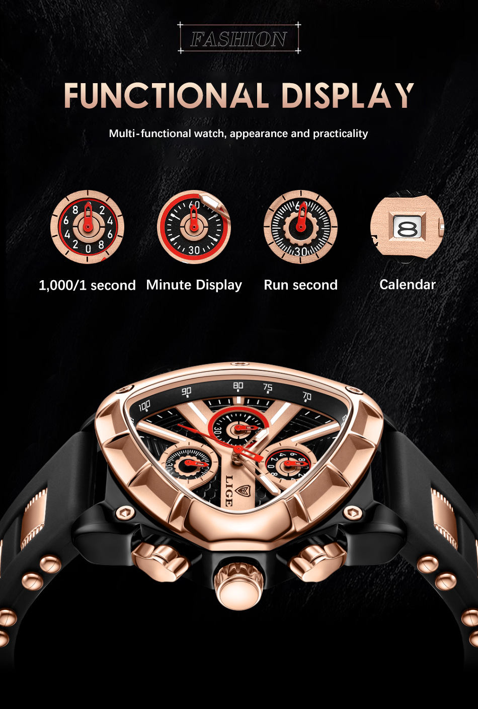 Jam Tangan Lelaki LIGE Watch Original Men Business Quartz Watches ...