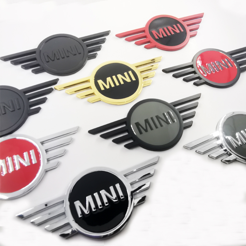 1 x Metal MINI Wings Front Rear Trunk Emblem Sticker Badge Decal ...