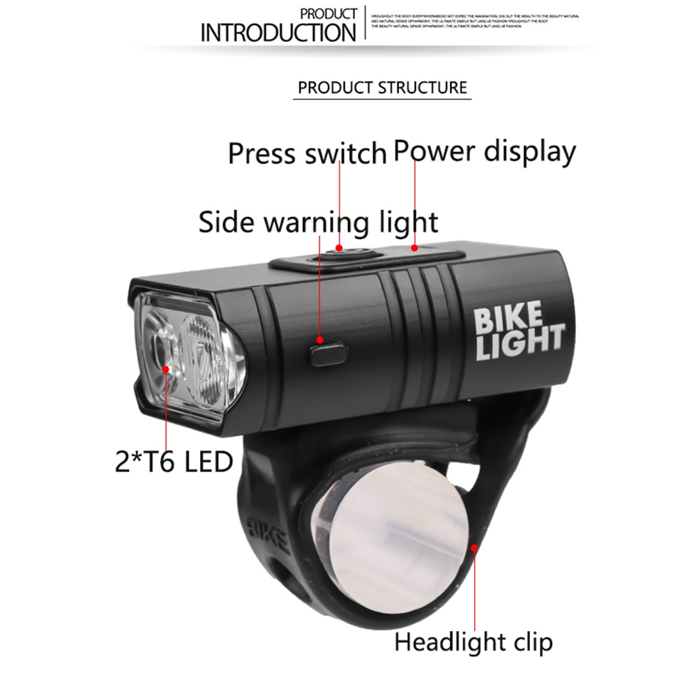 T6 LED Bicycle Light 10W 1200LM 6 Modes USB Rechargeable MTB Bike Front ...