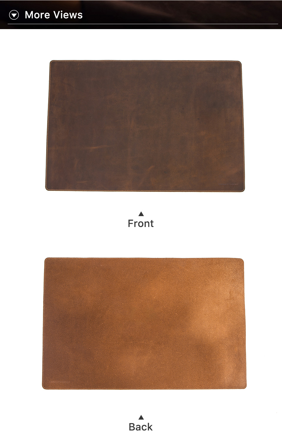 CONTACTS FAMILY Genuine Leather Mouse Pad Cowhide Large Desk Mat ...