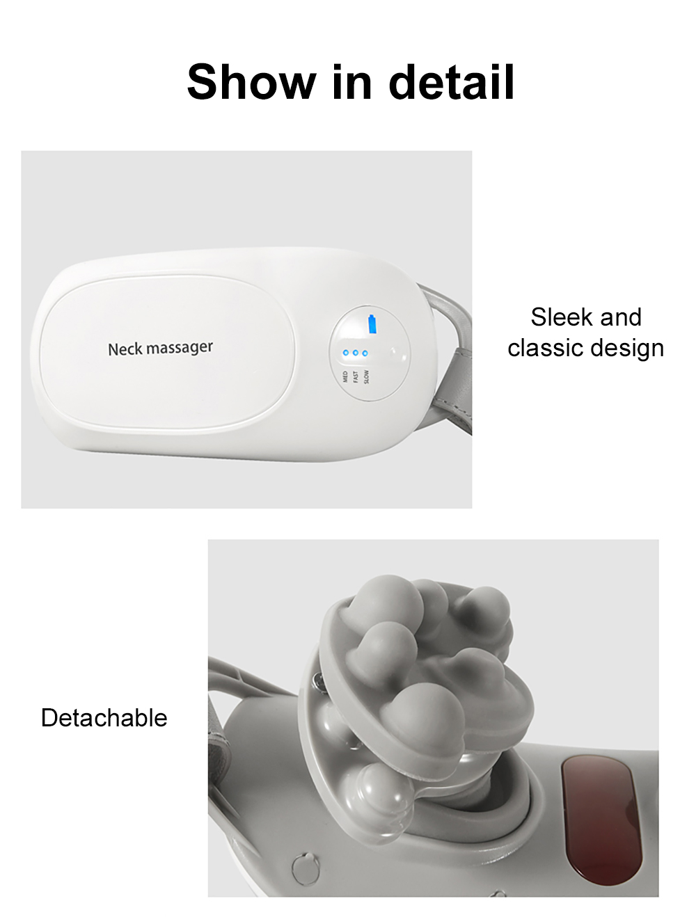 INSMART Electric Neck Massager 3 Modes Hot Compress Function Portable ...