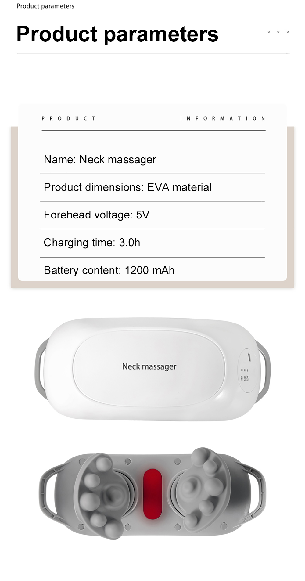 INSMART Electric Neck Massager 3 Modes Hot Compress Function Portable ...