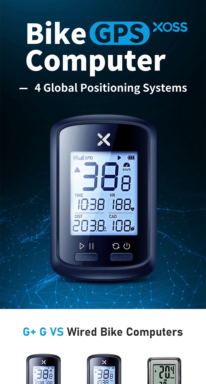 XOSS G plus G+ Bike GPS Bicycle Computer Wireless Speedometer ...