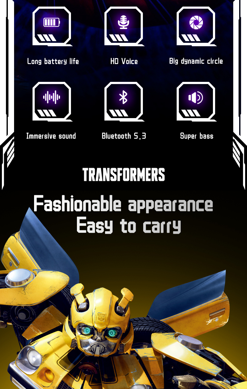 Transformers MG-C03 Wireless Earphone Bluetooth Earphone Hd Call ...