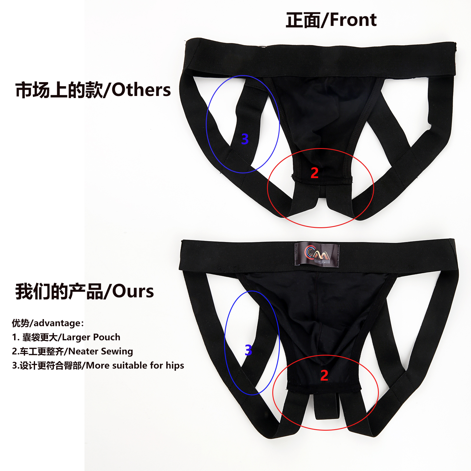 【CLEVER-MENMODE】Men Underwear Hollow Out Metal Ring Thong G String Leg ...