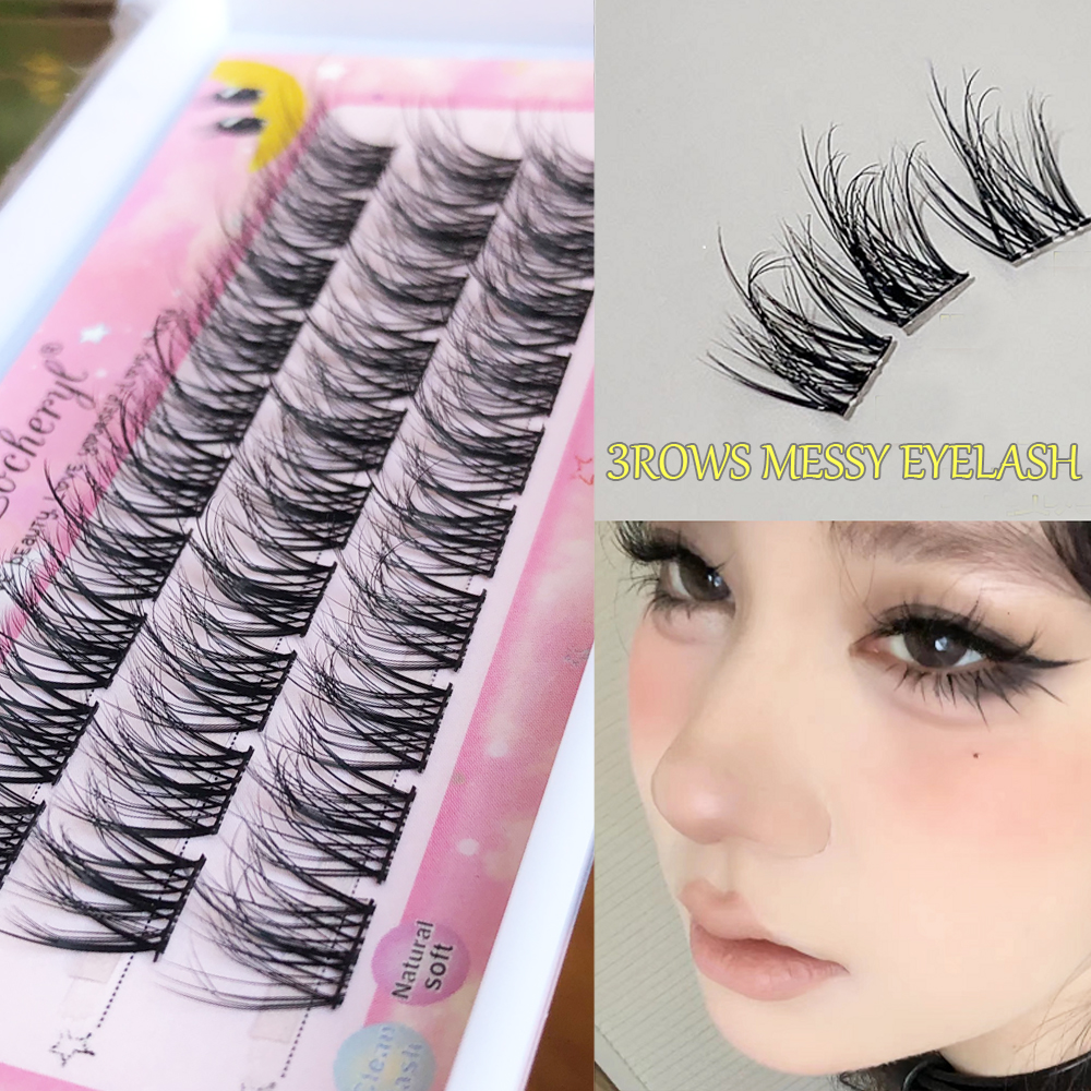 Lvcheryl Messy Lazy Eyelashes Extension 10-12MM Mixed Fluffy Individual ...