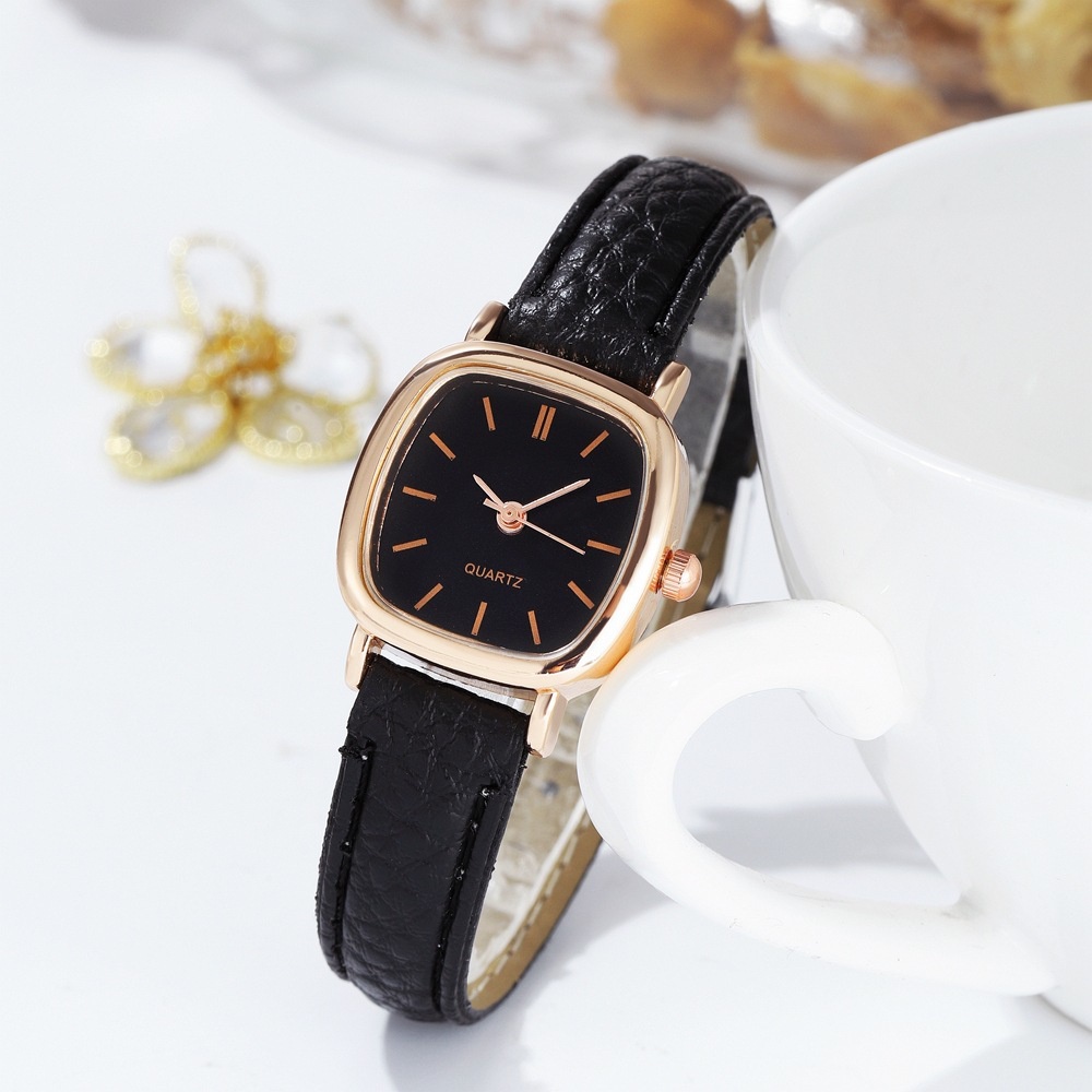 Square Face Women's Watch Small Dial Quartz Timepiece with Leather Band ...